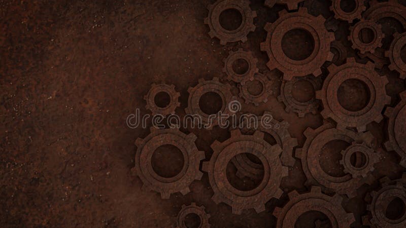 The Rusty Gear for Engine or Background Concept 3d Rendering Stock ...