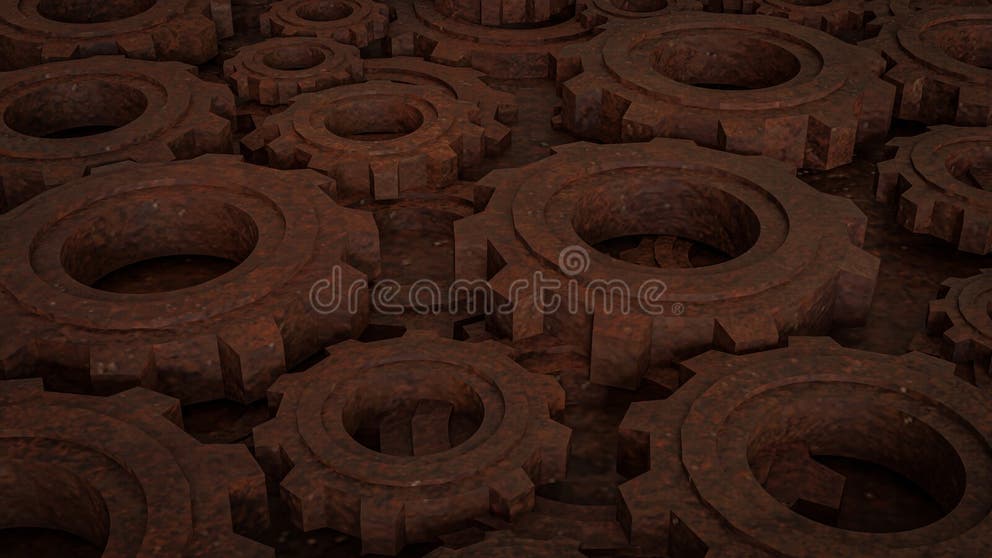 The Rusty Gear for Engine or Background Concept 3d Rendering Stock ...
