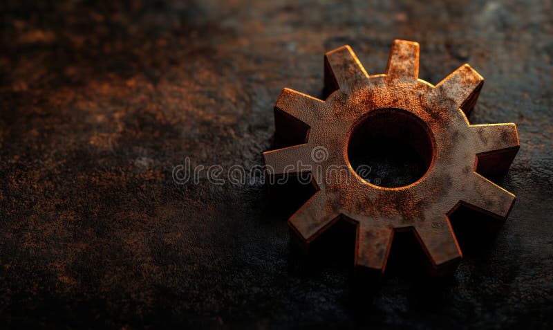 Rusty Gear on Textured Surface Showcasing Industrial Design and Vintage ...