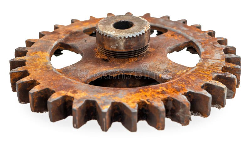 Rusty Gear on White Background Stock Illustration - Illustration of ...