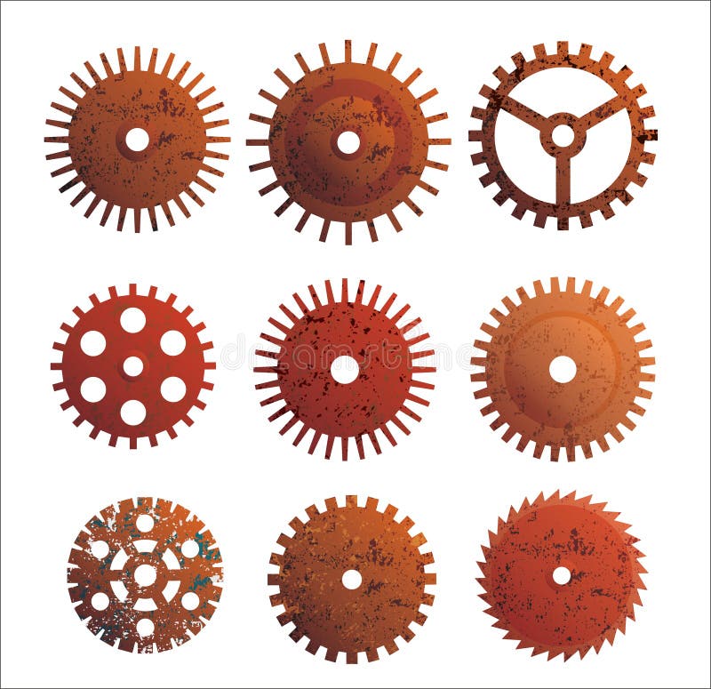 Rusty gears stock vector. Illustration of metal, design - 13924960