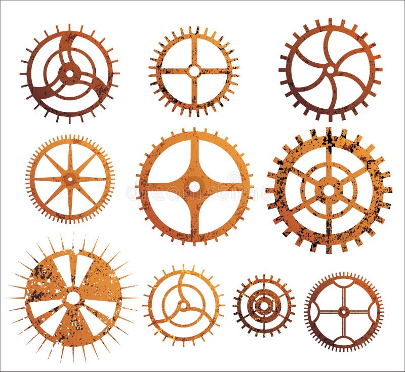 Rusty gears stock vector. Illustration of engineering - 13925041