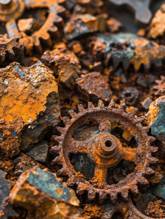 Rusty Gears and Cogs Close-up Stock Illustration - Illustration of ...