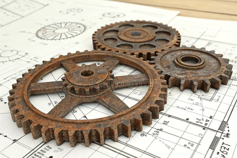 Rusty Gears and Cogs â€ Steampunk Mechanical Background Stock ...