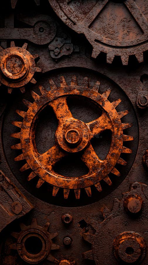 Rusty Gears Creating a Vintage Aesthetic Stock Image - Image of orange ...