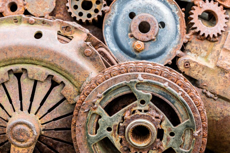 Rusty Gears and Other Components of Industrial Machine Stock Image ...