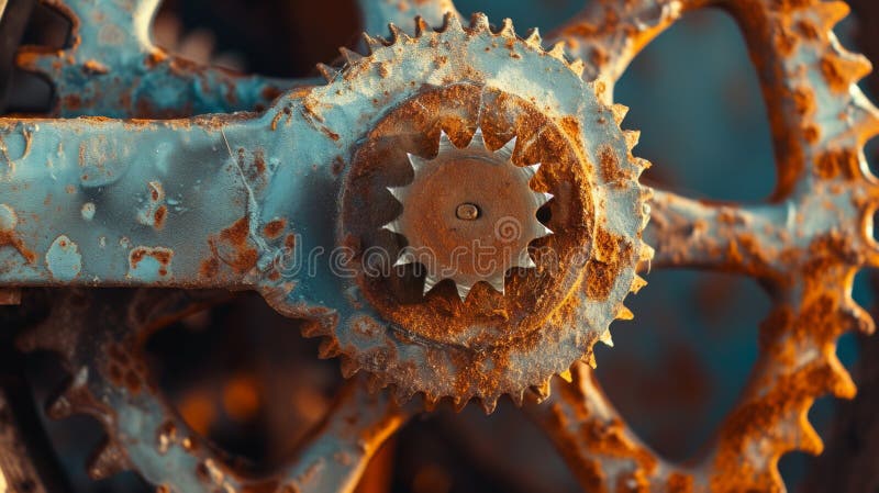 Rusty Gears Show Their Age and Wear Stock Illustration - Illustration ...