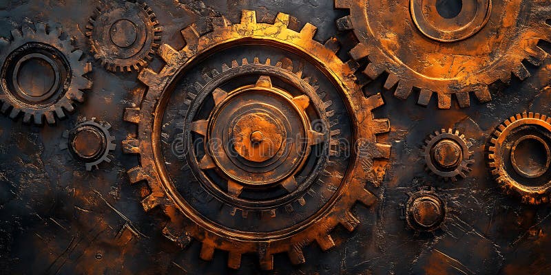 Rusty Gears: Steampunk Background Texture Image Stock Illustration ...
