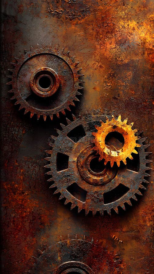Rusty Gears with a Vintage Aesthetic Stock Illustration - Illustration ...