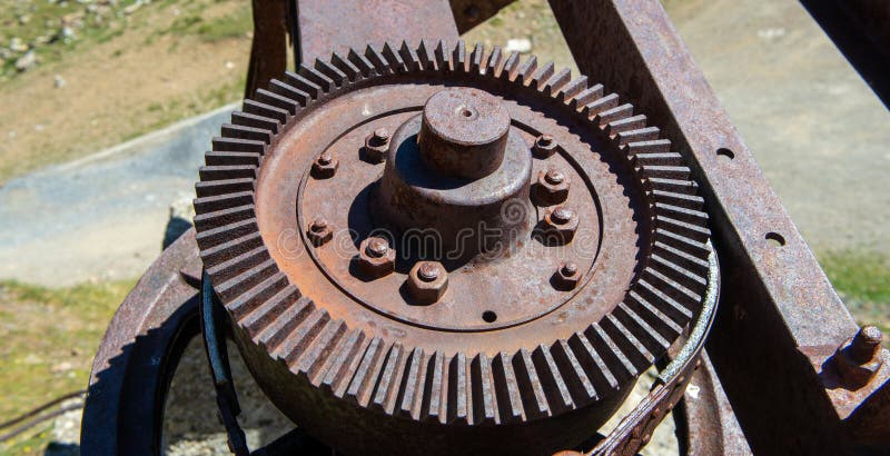 Rusty Gears and Winch Mechanism Stock Image - Image of mechanism ...
