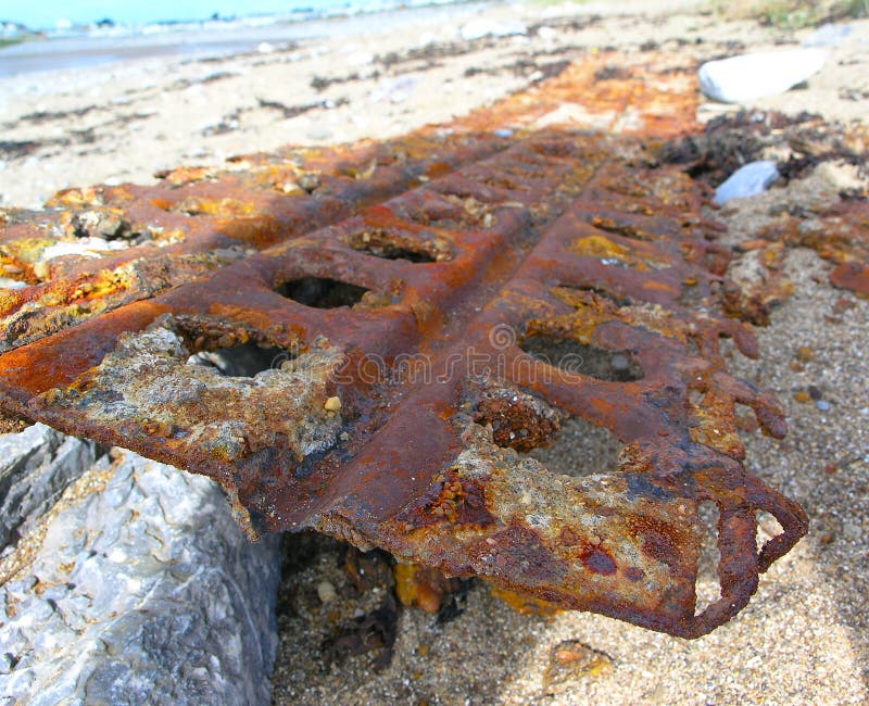 Rusty Girder Debris stock image. Image of iron, rocks - 127210123