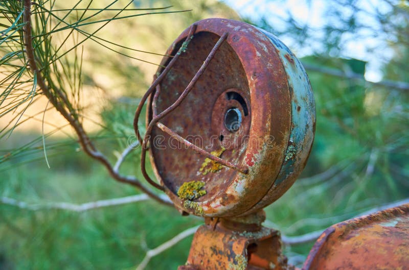 Rusty Glow Lighthouse: Solitary Beacon in Orange Hues Stock Photo ...