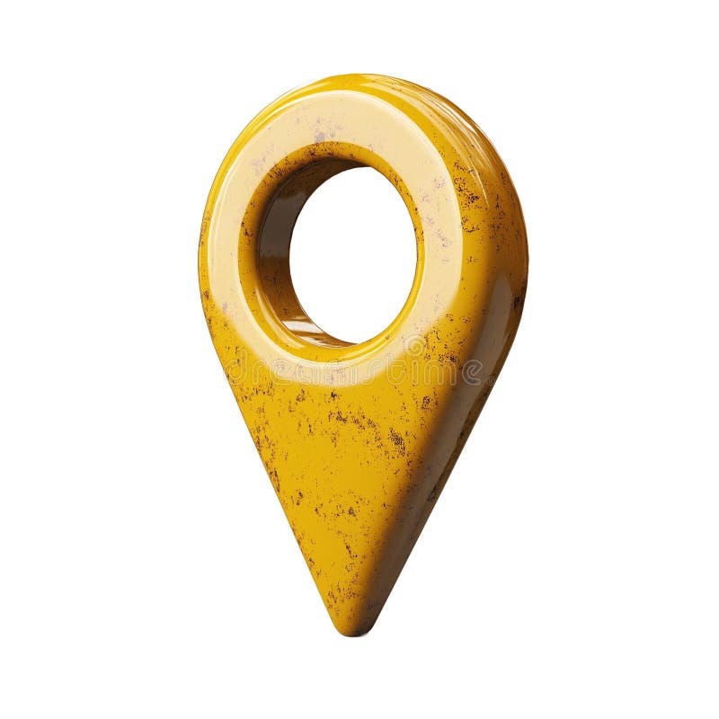Rusty Gold Location Pin: a 3D Rendered Map Pointer with Grunge Texture ...
