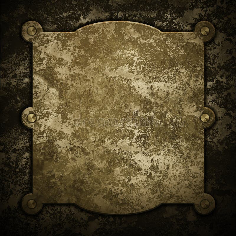 Golden plate on wood stock photo. Image of metallic, pattern - 24922642