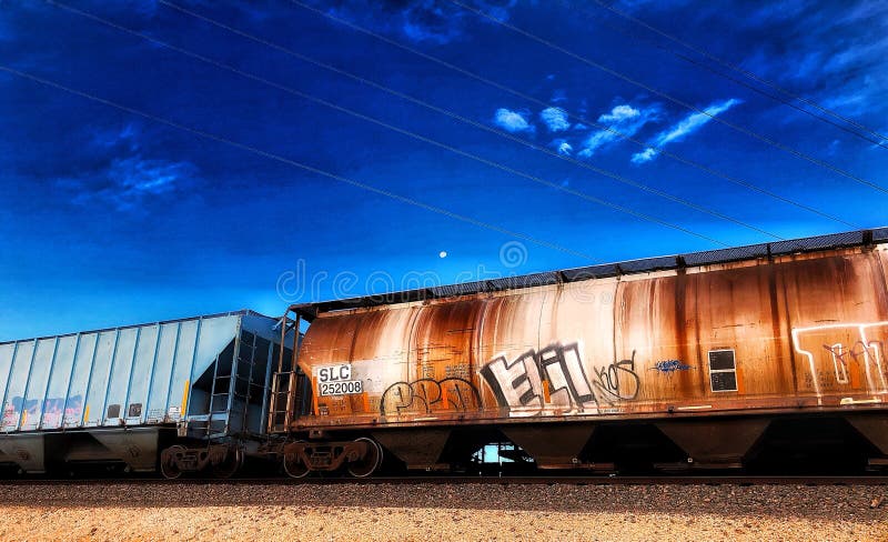 Rusty Grain Rail Car, Graffiti Editorial Image - Image of rusty ...