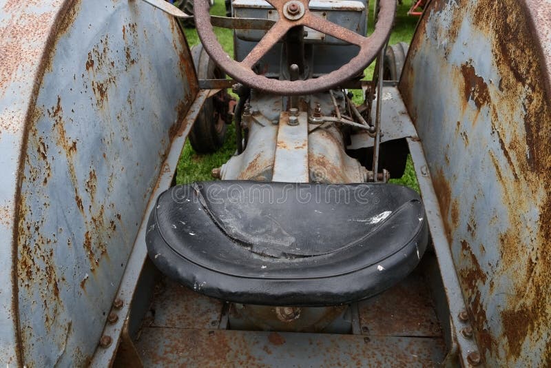 A Gray Tractor from the Operator View Stock Photo - Image of seat, view ...