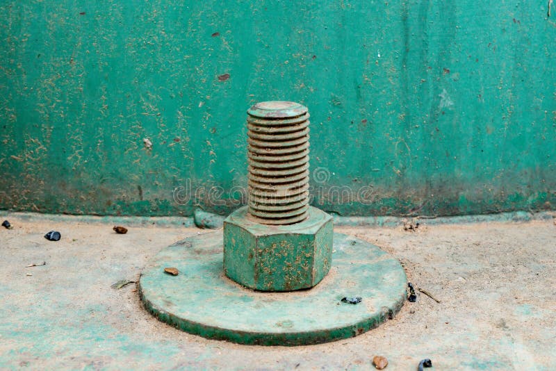 Rusty green bolt and nut stock image. Image of bolt, steel - 76791401