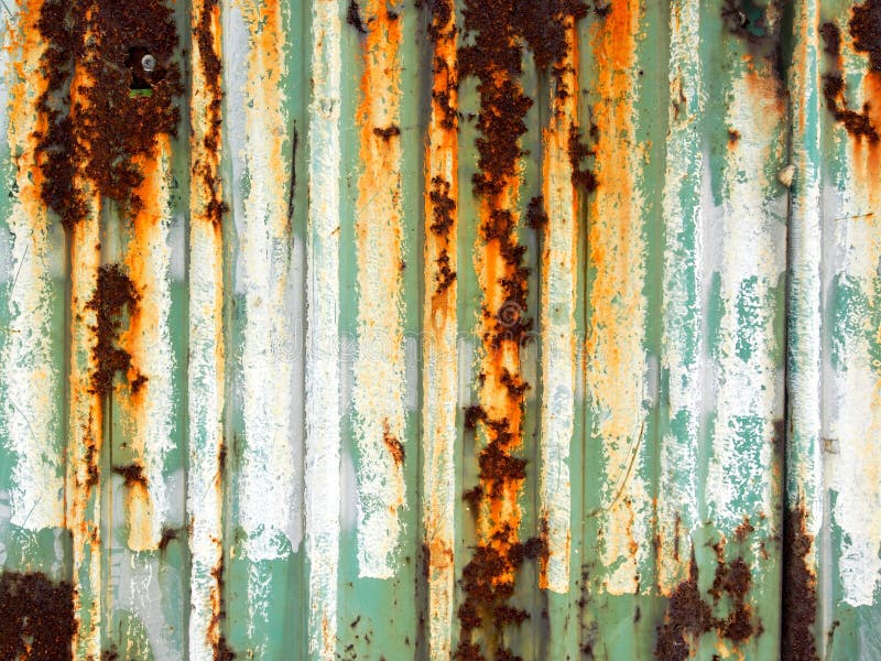 Rusty Green Painted Metal Wall Stock Photo - Image of orange, plate ...