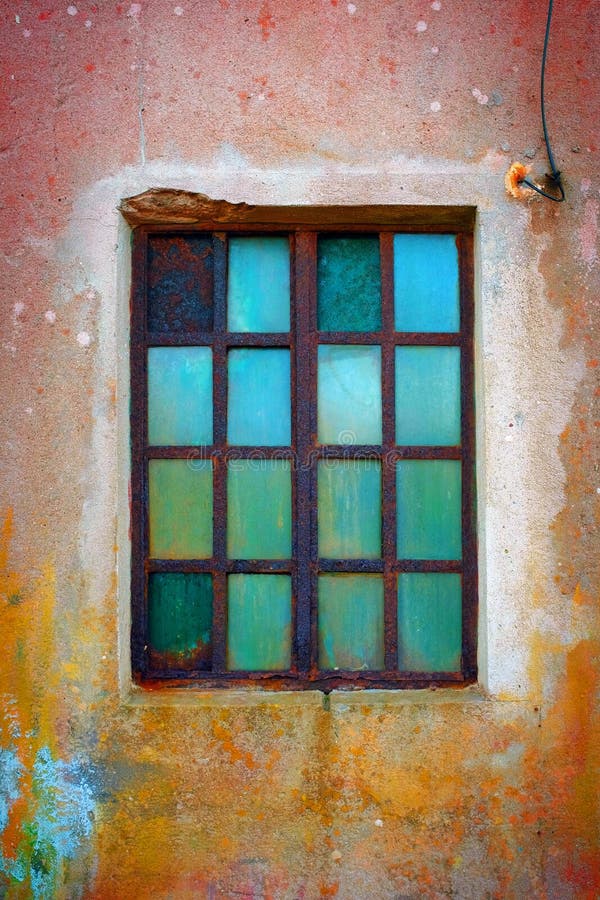 Rusty Green Window stock photo. Image of design, metallic - 52789106