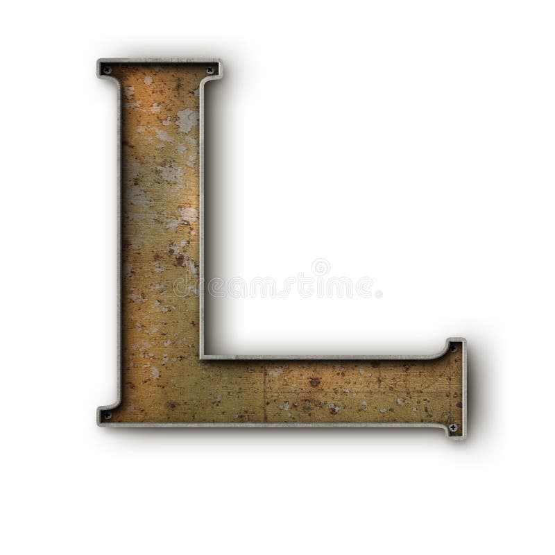 Rusty Grunge Alpha L ilustração stock. Ilustração de isolado - 164180911