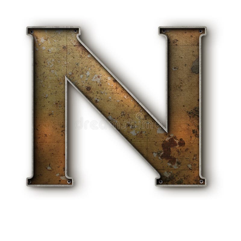 Rusty Grunge Alpha N stock illustration. Illustration of steampunk ...