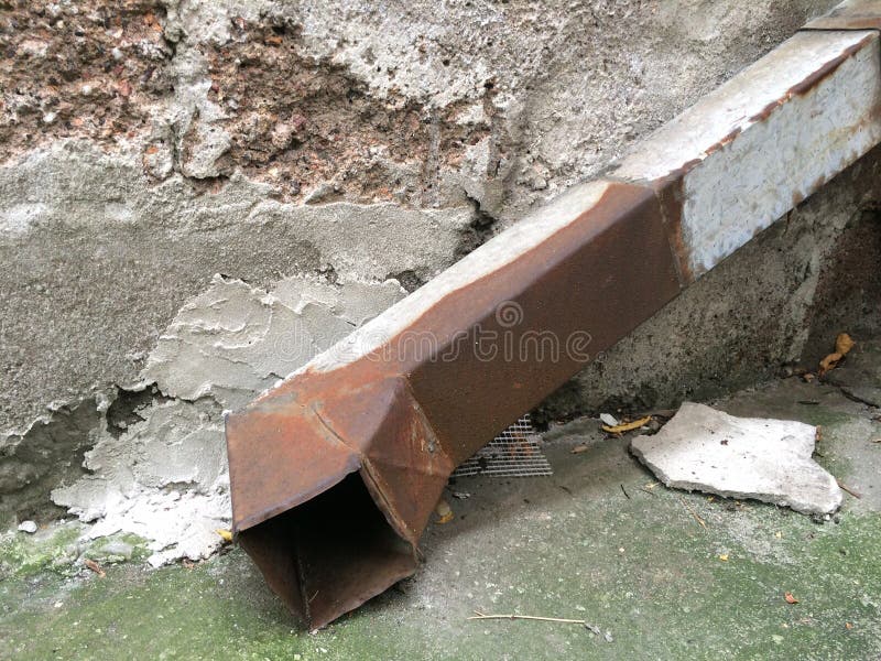 Rusty gutter stock photo. Image of rusty, building, renovation - 77329592