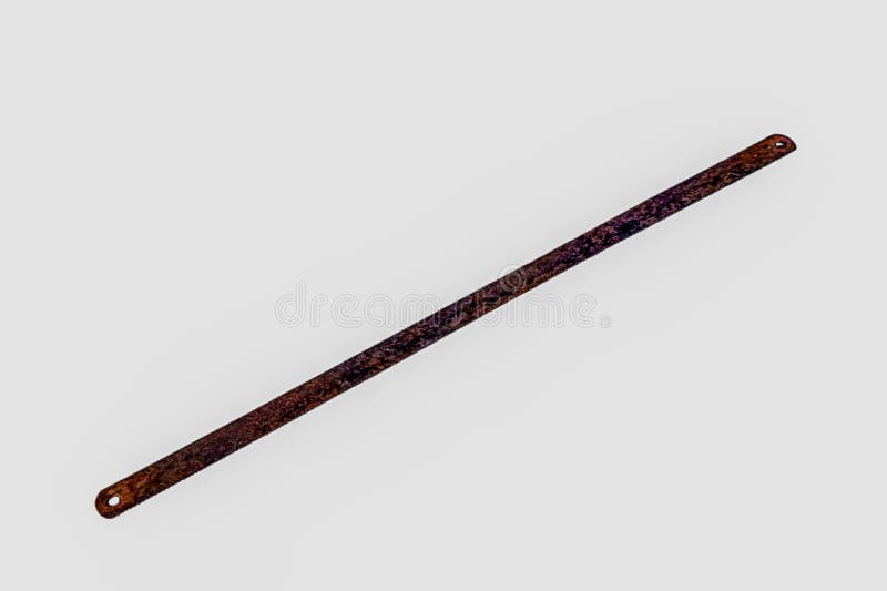 Rusty Hacksaw Blade Isolated on White Background. Corroded Metal Hand ...