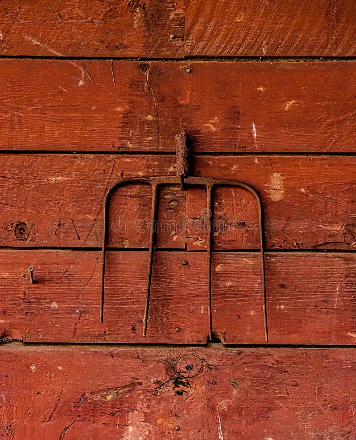 Rusty Hay Fork on the Barn Wall Stock Image - Image of ranch ...