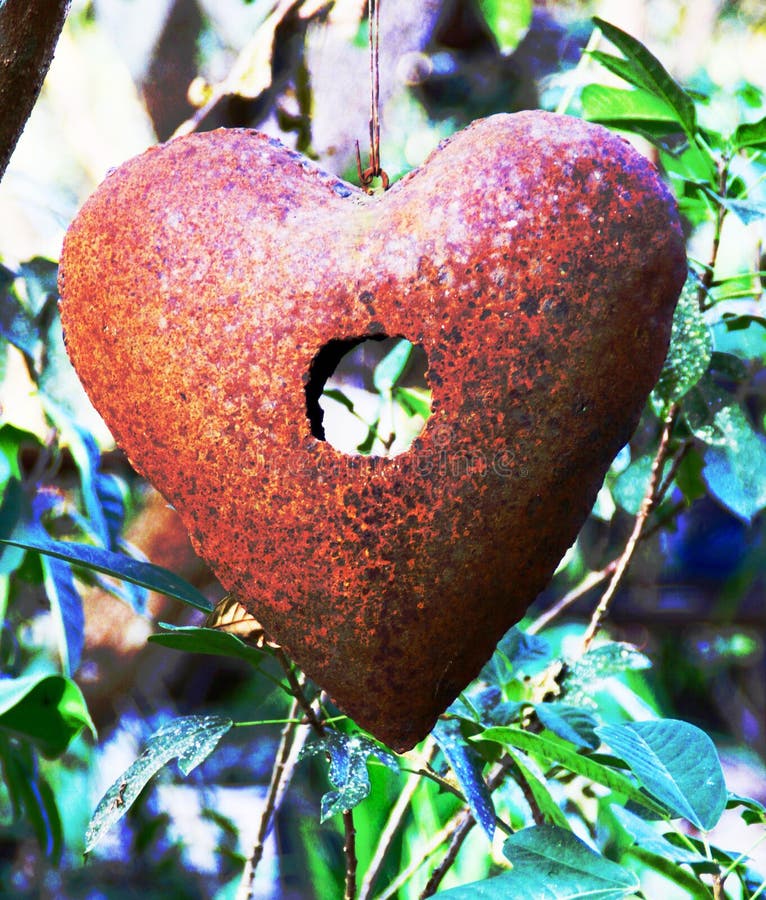 Rusty heart stock image. Image of beutiful, hole, heart - 86666791