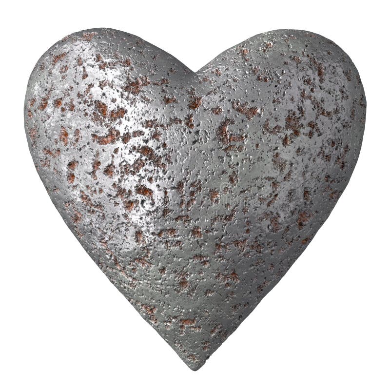 A Rusty Heart between Abstract Hearts on a White Stock Illustration ...