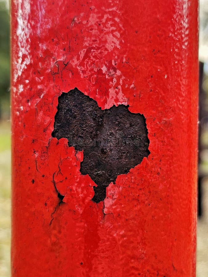 Rusty Heart Shape on Red Post Stock Image - Image of heart, rusty ...
