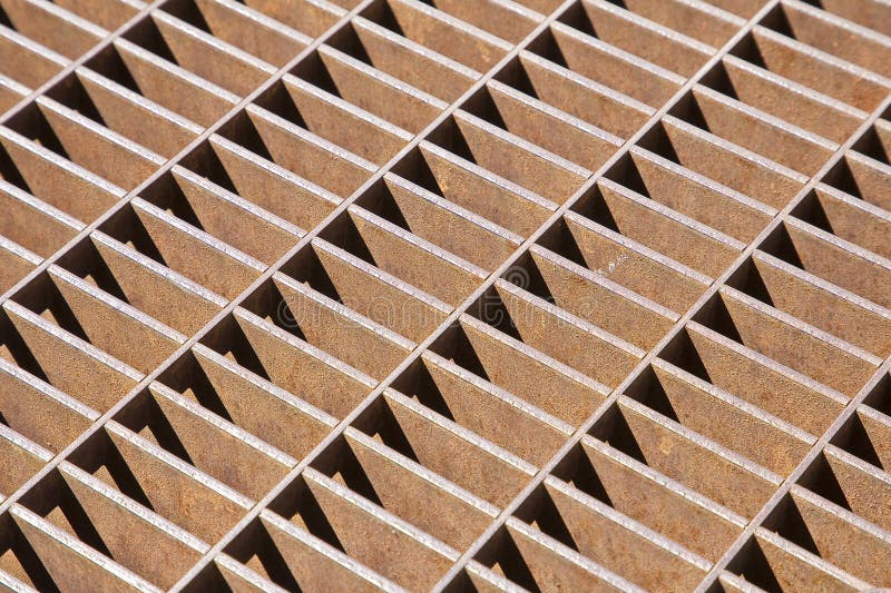 Rusty Heavy Metal Grate Protection Pavement Stock Image - Image of ...