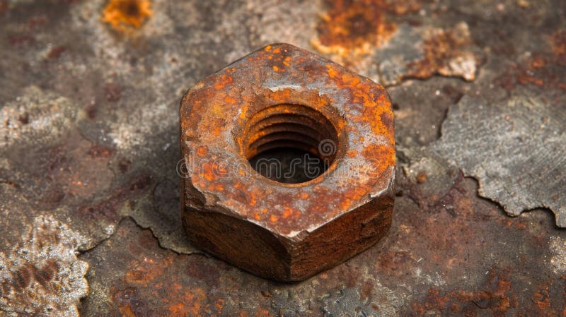 A Rusty Hex Nut with a Mixture of Smooth and Rough Texture Evidence of ...
