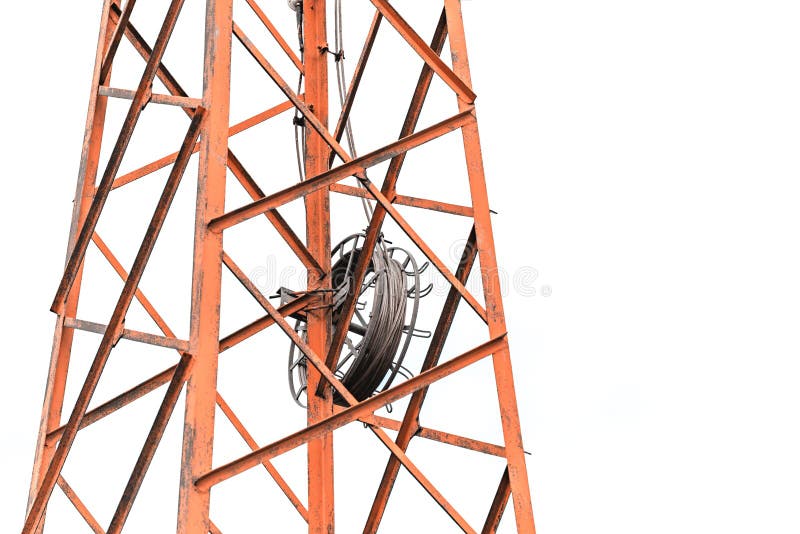 Rusty high-voltage towers stock image. Image of wire - 141815277