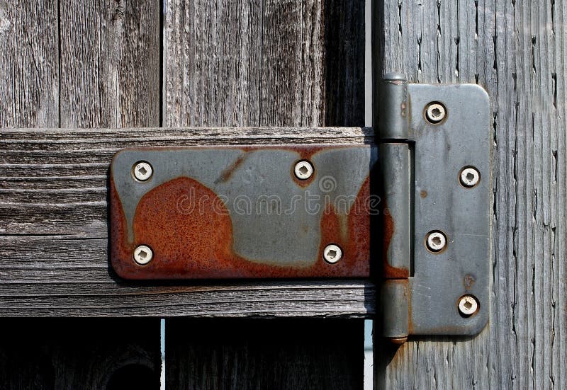 Rusty Door Hinge Screws Wood Stock Photo - Image of faded, rustic: 19976