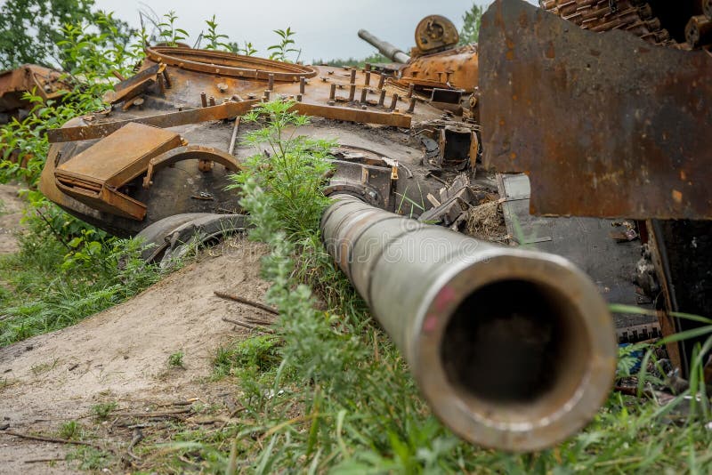 Rusty Hull of a Wrecked Tank Editorial Photography - Image of battle ...