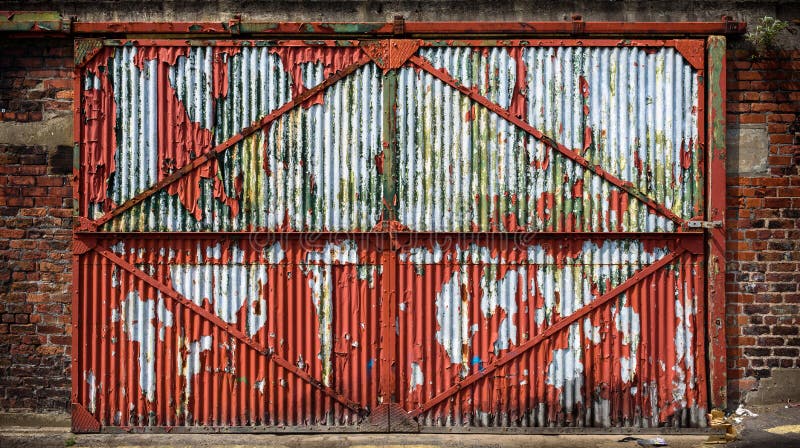 Rusty Industrial Door stock image. Image of neglect, corrugated - 73076665