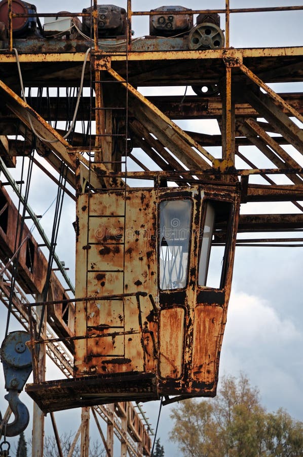 Rusty industrial machinery stock photo. Image of hook - 19574800