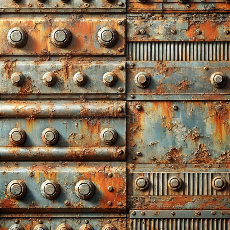 Rusty Industrial Panel – Grunge Mechanical Texture Stock Photo - Image ...