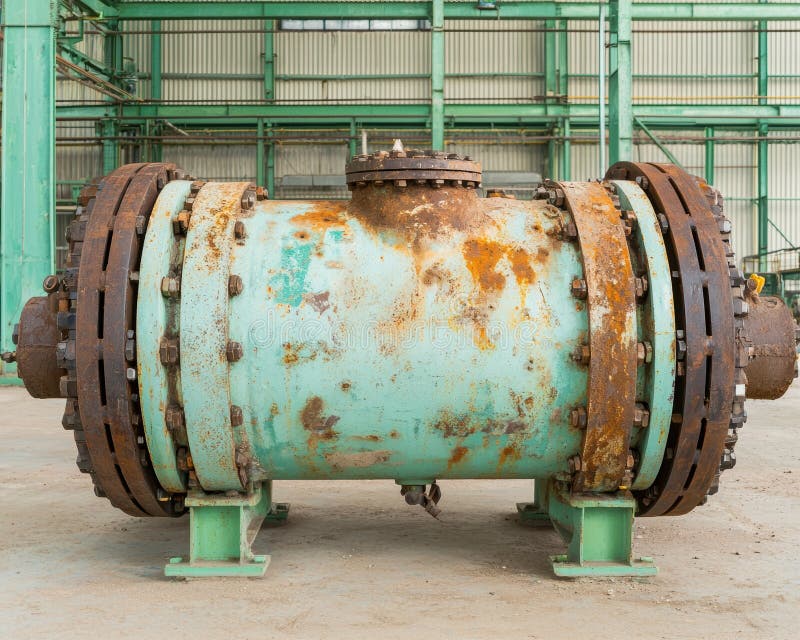 Rusty Industrial Pipe in a Factory Setting Stock Illustration ...