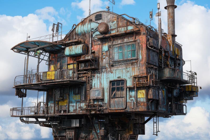 Rusty Industrial Structure with Weathered Metal, Aged Architecture ...