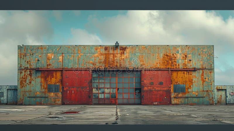 Rusty Industrial Warehouse Exterior Stock Photo - Image of distressed ...