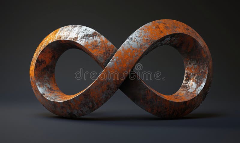 Rusty Infinity Symbol Sculpture Representing Eternity and Continuity in ...
