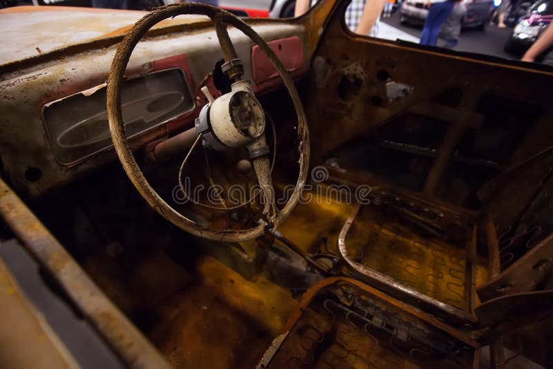 Rusty Interior of an Old Car. Stock Image - Image of retired, rust ...
