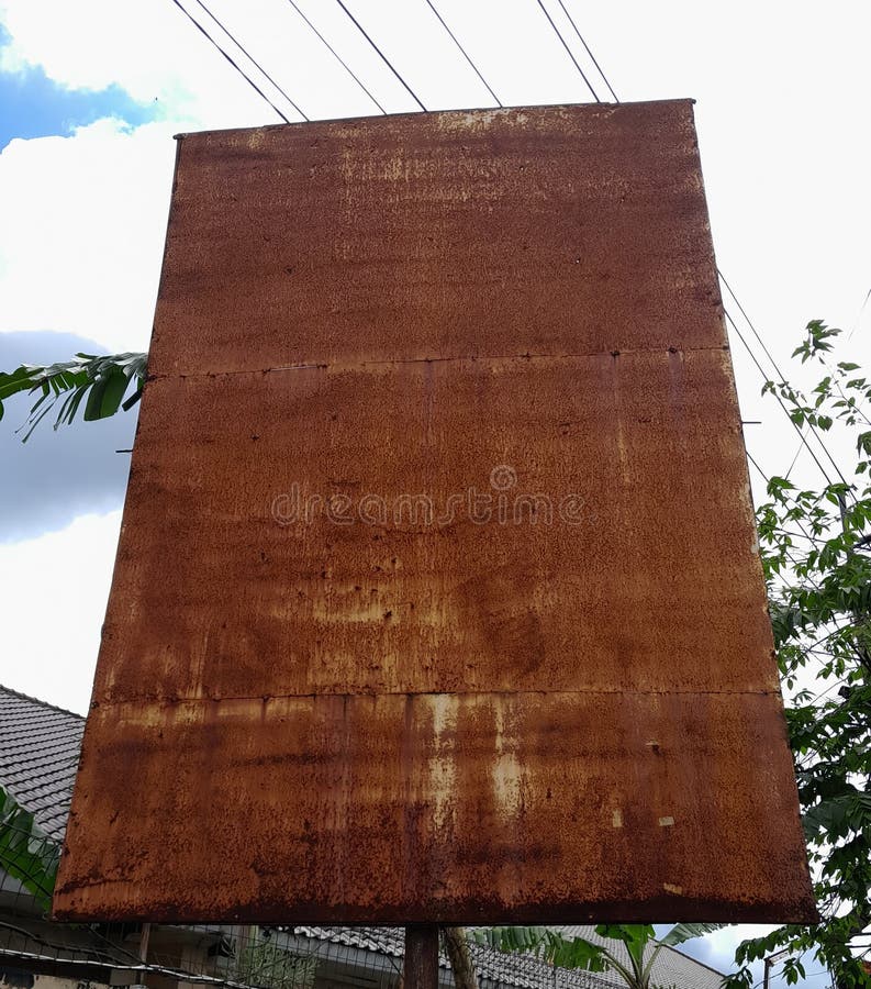 Rusty Iron Billboards on the Side of the Road Stock Image - Image of ...