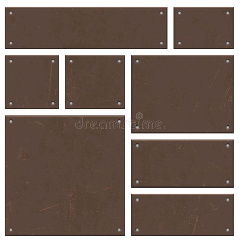 Rusty Iron Board Set Vector Design Isolated on White Stock Vector ...
