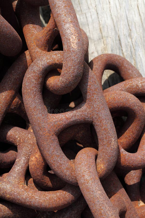 Rust Encrusted Iron Chain stock photo. Image of elements - 10696028