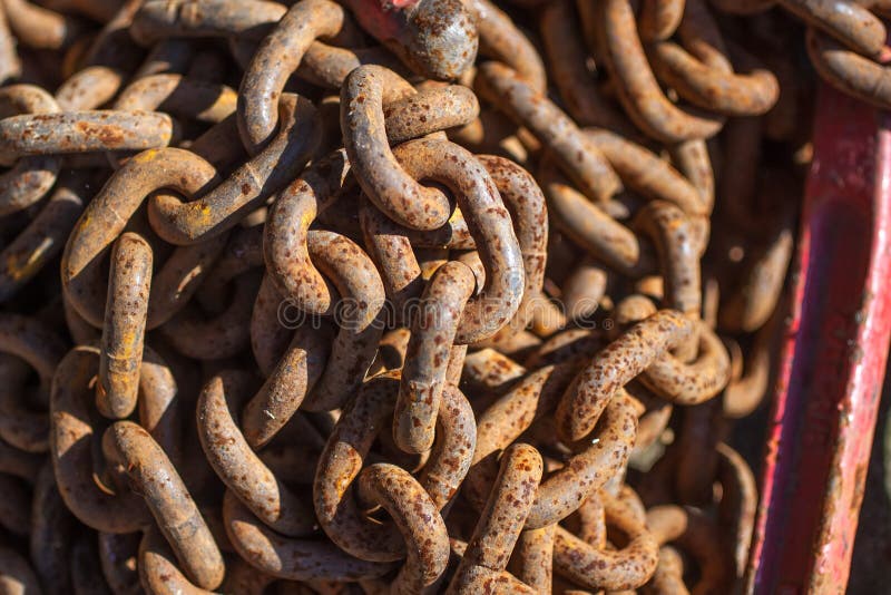 Rusty Iron Chain in the Open Air Stock Photo - Image of ship, industry ...
