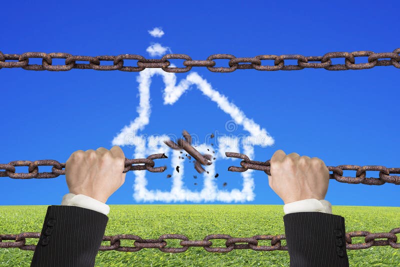 Rusty Iron Chains Broken with Spark Light and Dark Wall Stock Image ...