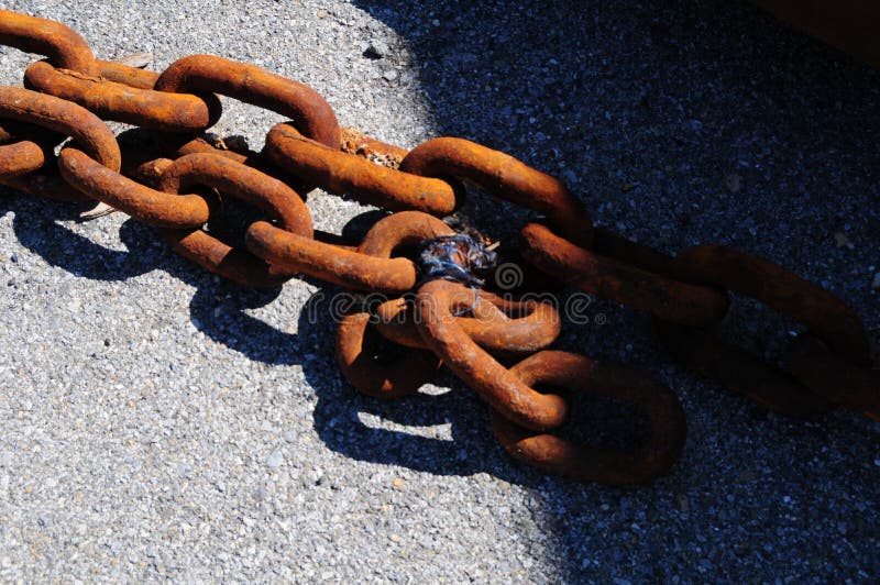 Rusty iron chains stock photo. Image of industrial, docks - 161300456